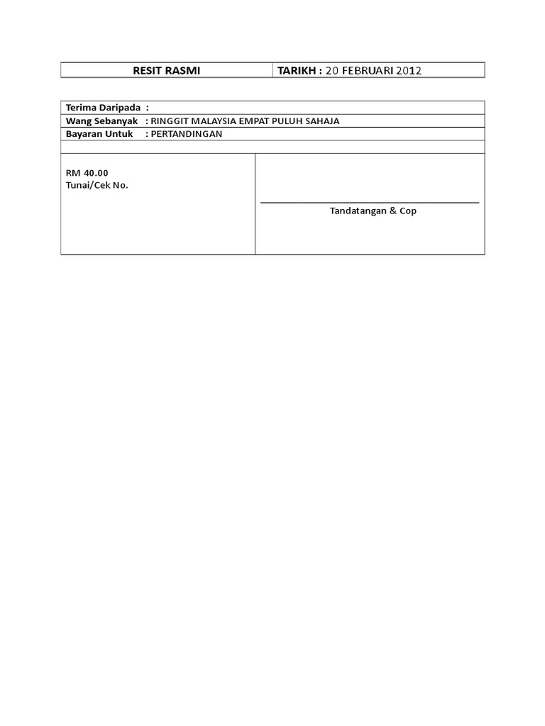 Resit Rasmi | PDF