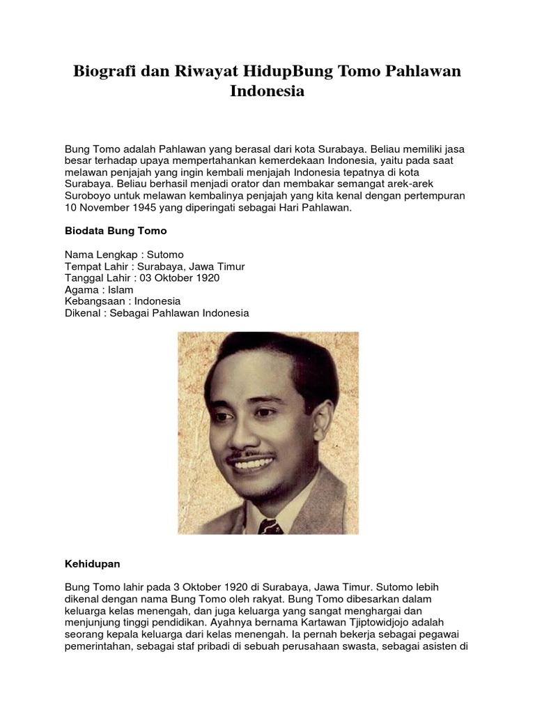 Biografi Bung Tomo | PDF