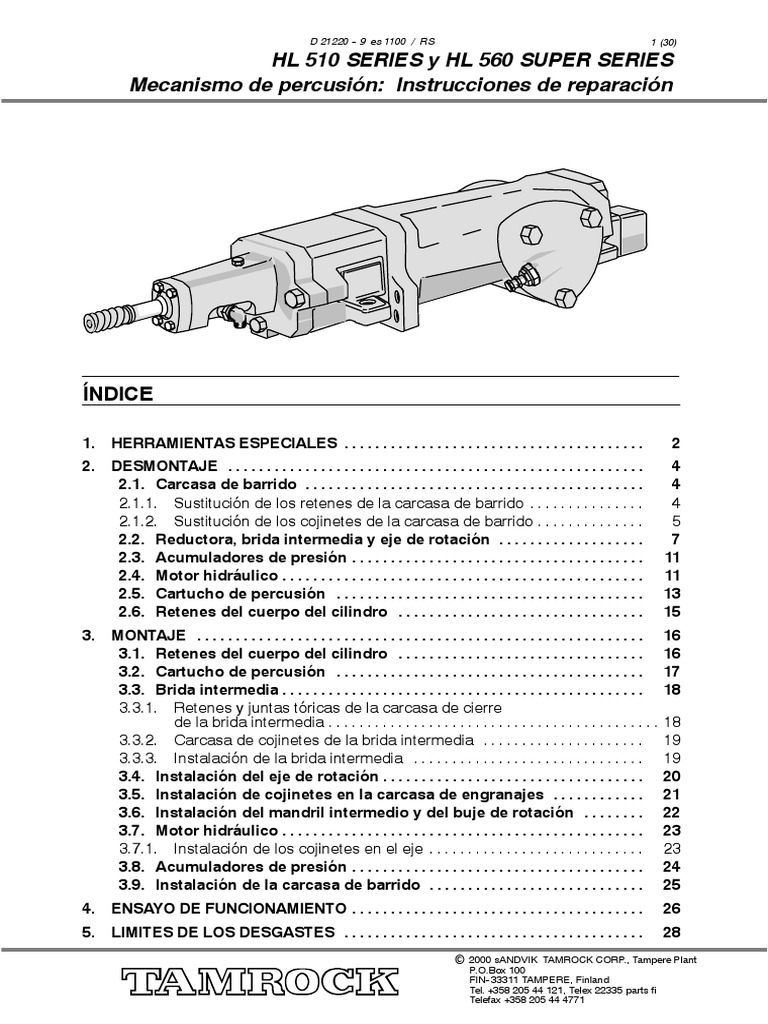 S03 Rock Drill HL510-560 Repair Instructions - SP - PDF JUMBO DD210 PERFORADORA | PDF | Tornillo ...