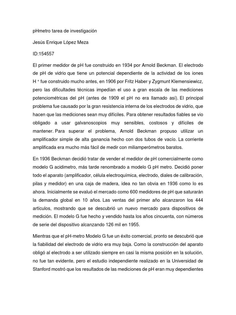 PHmetro | PDF | Ph | Ciencias fisicas