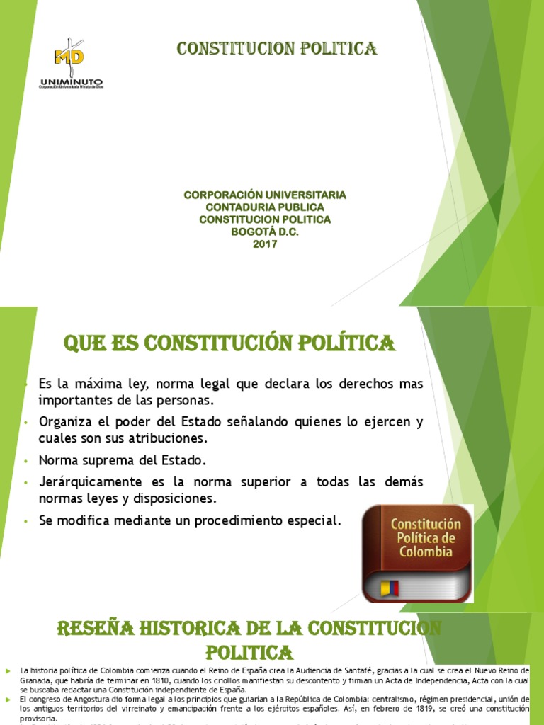 Historia de la Constitución Política en Colombia | PDF | Constitución ...