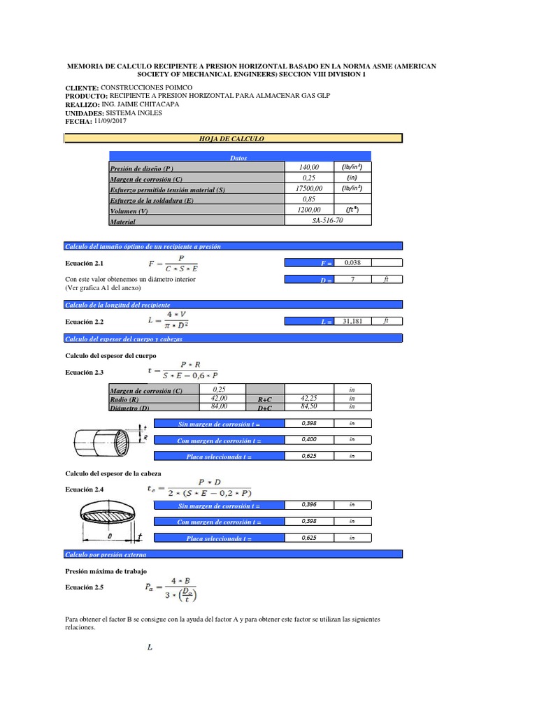Análisis Estructural Y Cálculos De Dimensionamiento De Un Recipiente A