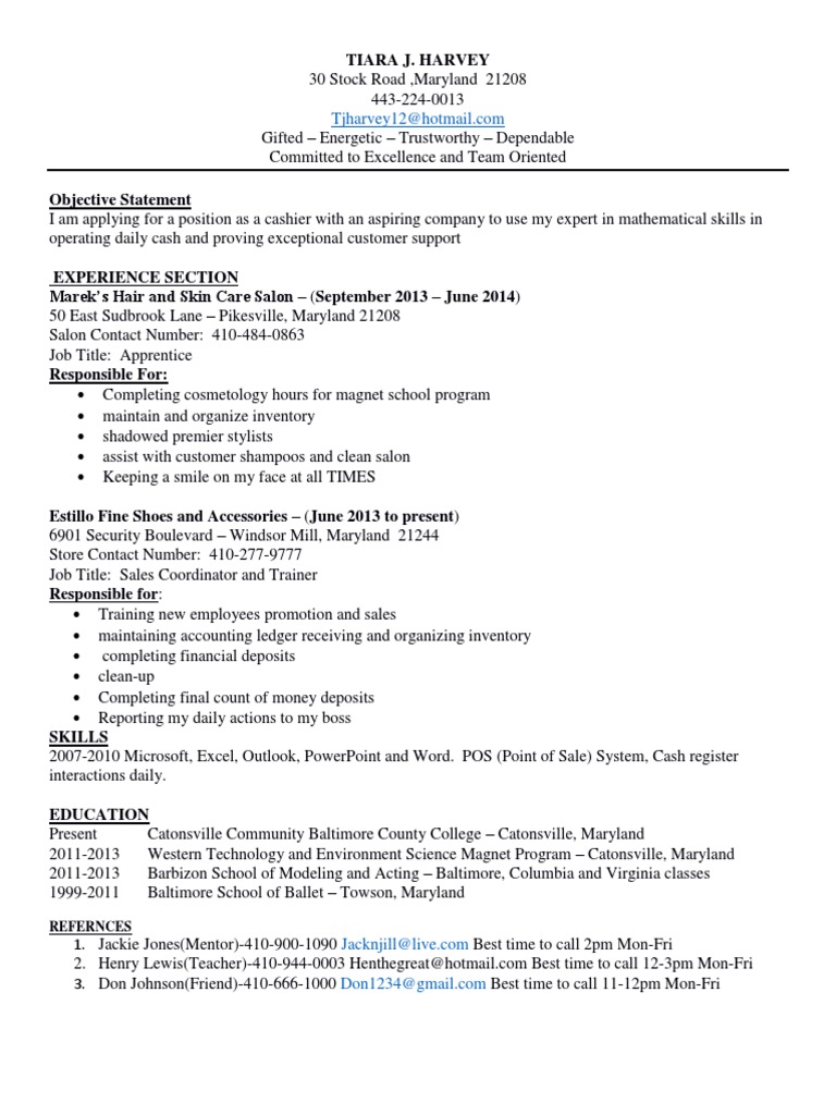 Tiara Harvey Resume Final | PDF