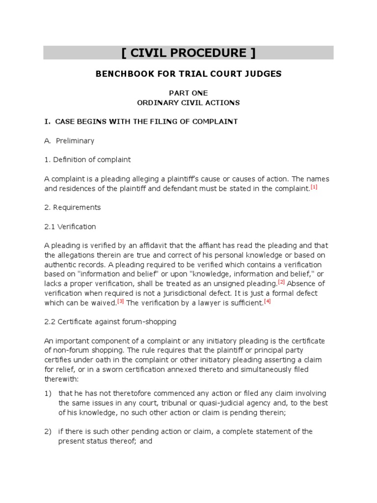 An Overview of Civil Procedure in Ordinary Civil Actions: From Filing ...