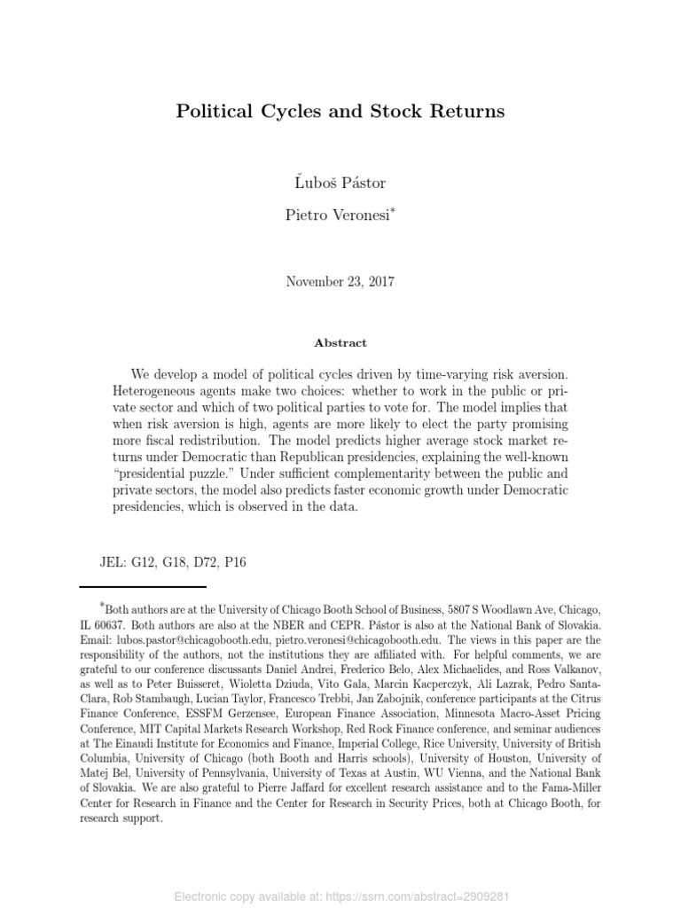 Political Cycles - SSRN-id2909281 | PDF | Entrepreneurship | Democratic ...