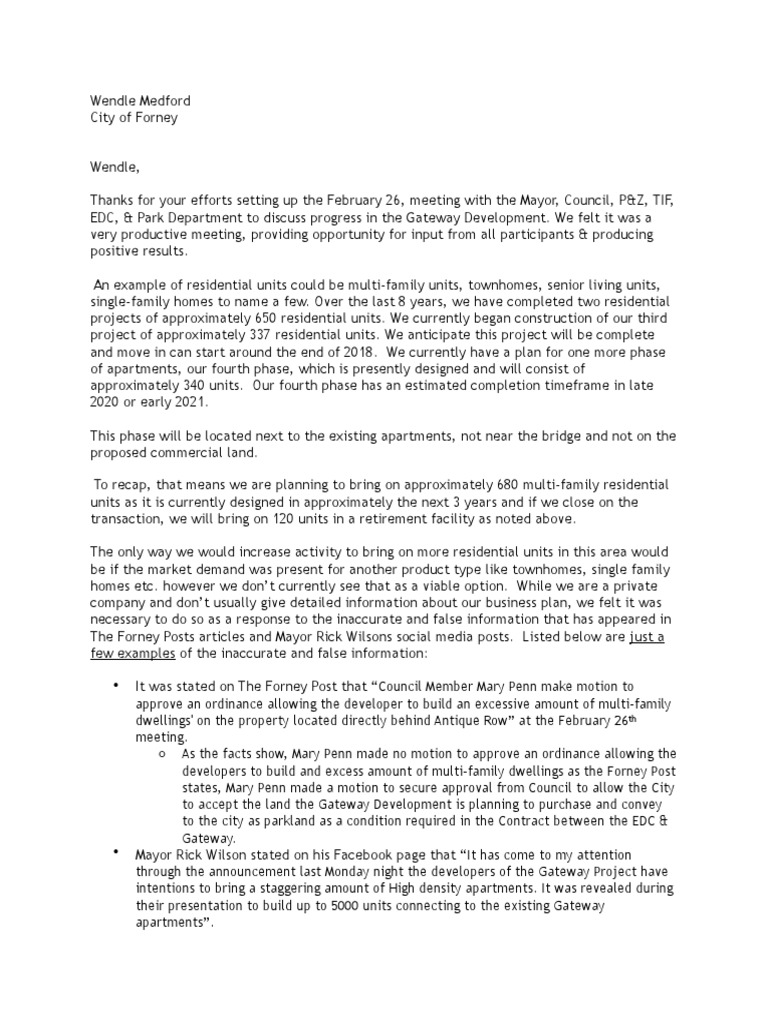 Gateway Development Update for Forney | PDF | Business