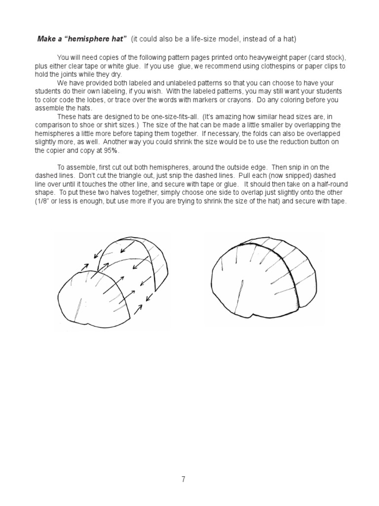 Make A "Hemisphere Hat": (It Could Also Be A Life-Size Model, Instead ...
