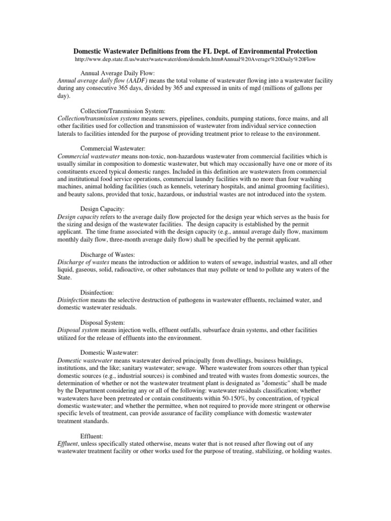 Wastewater Definitions | Download Free PDF | Wastewater | Reclaimed Water