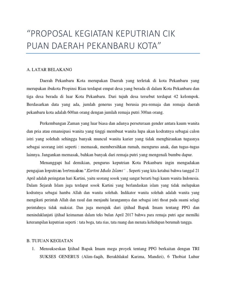 Proposal Keputrian | PDF