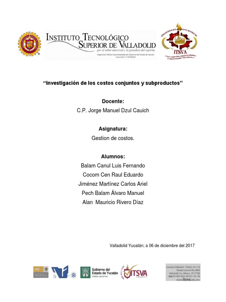 Investigación de Los Costos Conjuntos y Subproductos | PDF | Toma de decisiones | Inventario