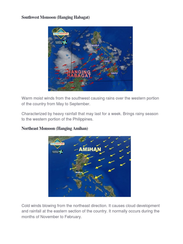 The Seasonal Winds and Rainfall Patterns of the Philippines: An ...