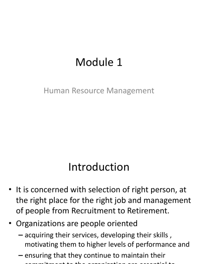VTU MBA Module 1 | PDF | Human Resource Management | Goal