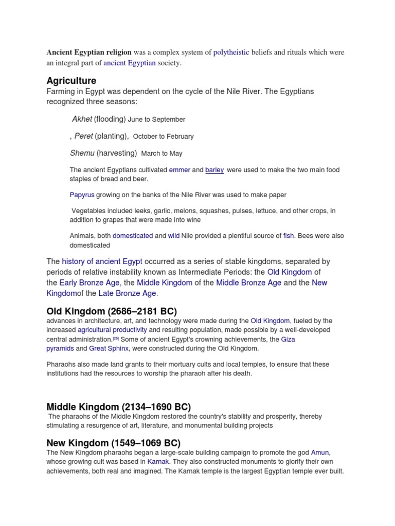 Ancient Egyptian Religion | PDF | Ancient Egypt | Religion And Belief