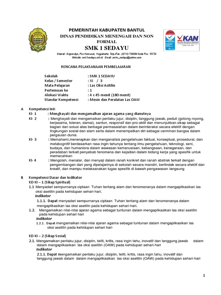 RPP Las Oaw Xi 13revisi | PDF | Karier & Perkembangan | Teknologi & Rekayasa