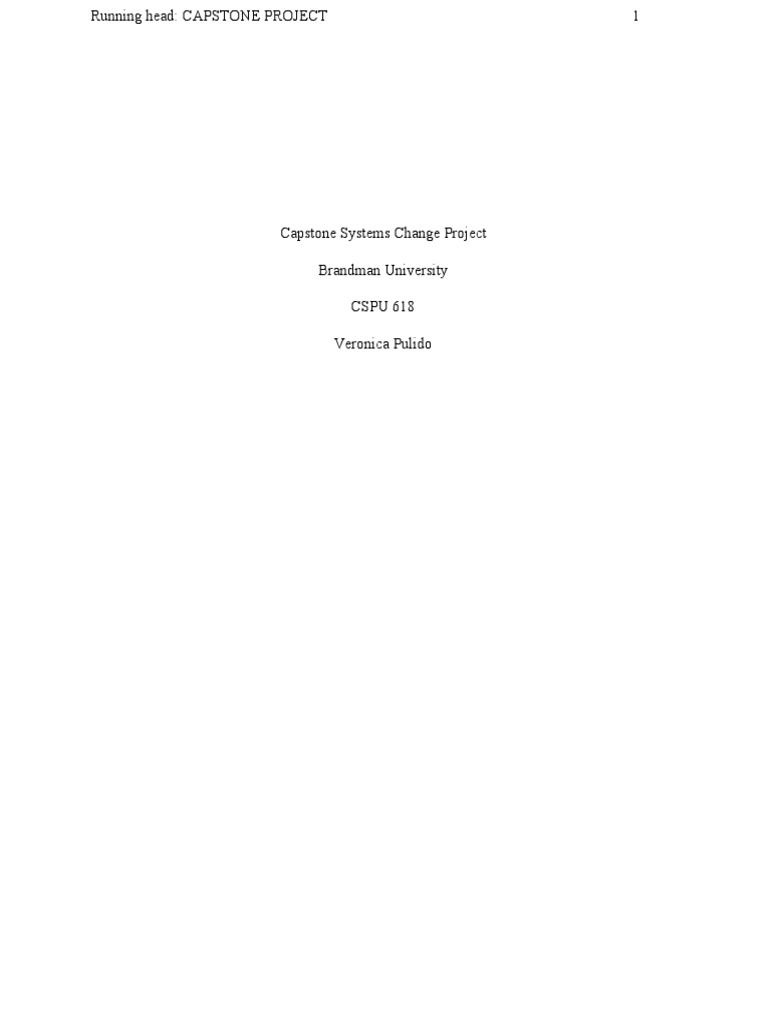 Cspu 618 Capstone Project Paper | PDF | School Counselor | Mental Health