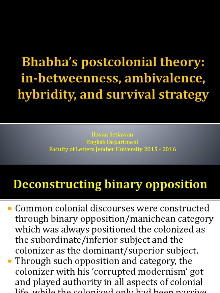 Bhabha_s Postcolonial Theory-4 | Postcolonialism | Sociological Theories