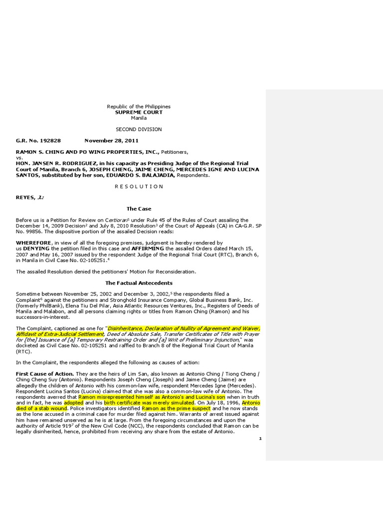 Special Proceeding Cases | PDF | Lawsuit | Complaint