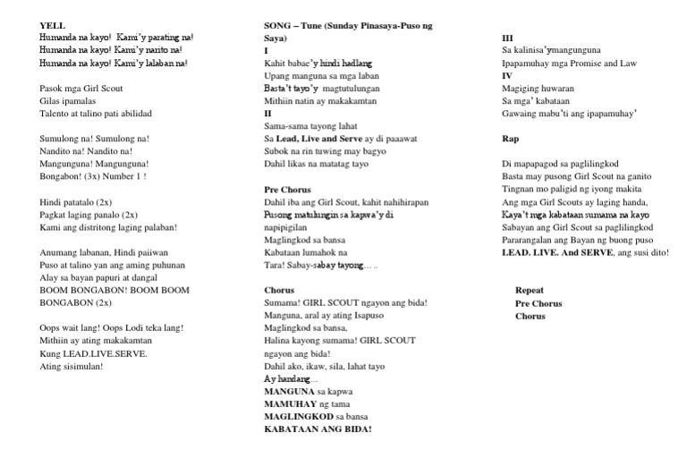 GSP Song and Yell 2018 | PDF