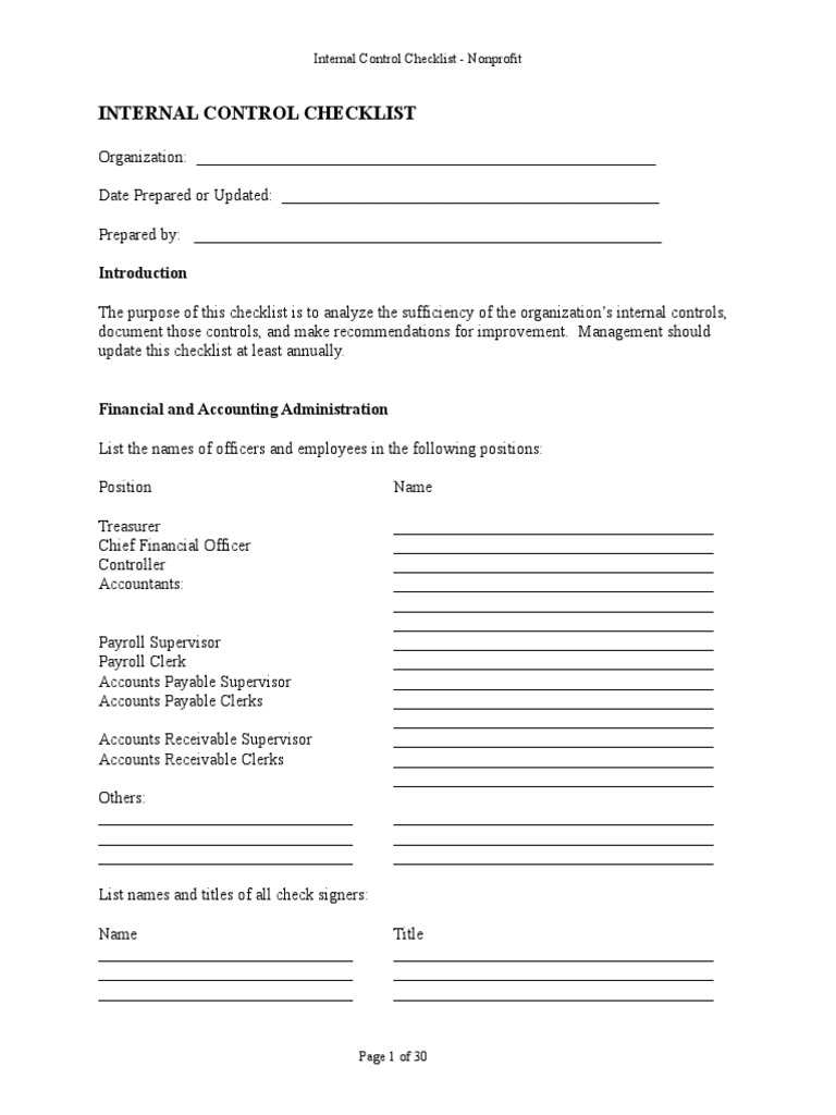 Internal controls for nonprofits | PDF | Internal Control | Cheque