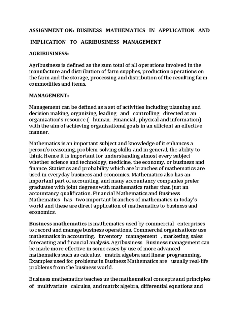 Business Mathematics | PDF | Differential Calculus | Equations