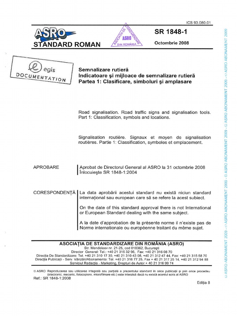 SR 1848-1-08 Classifications Clasificare | PDF