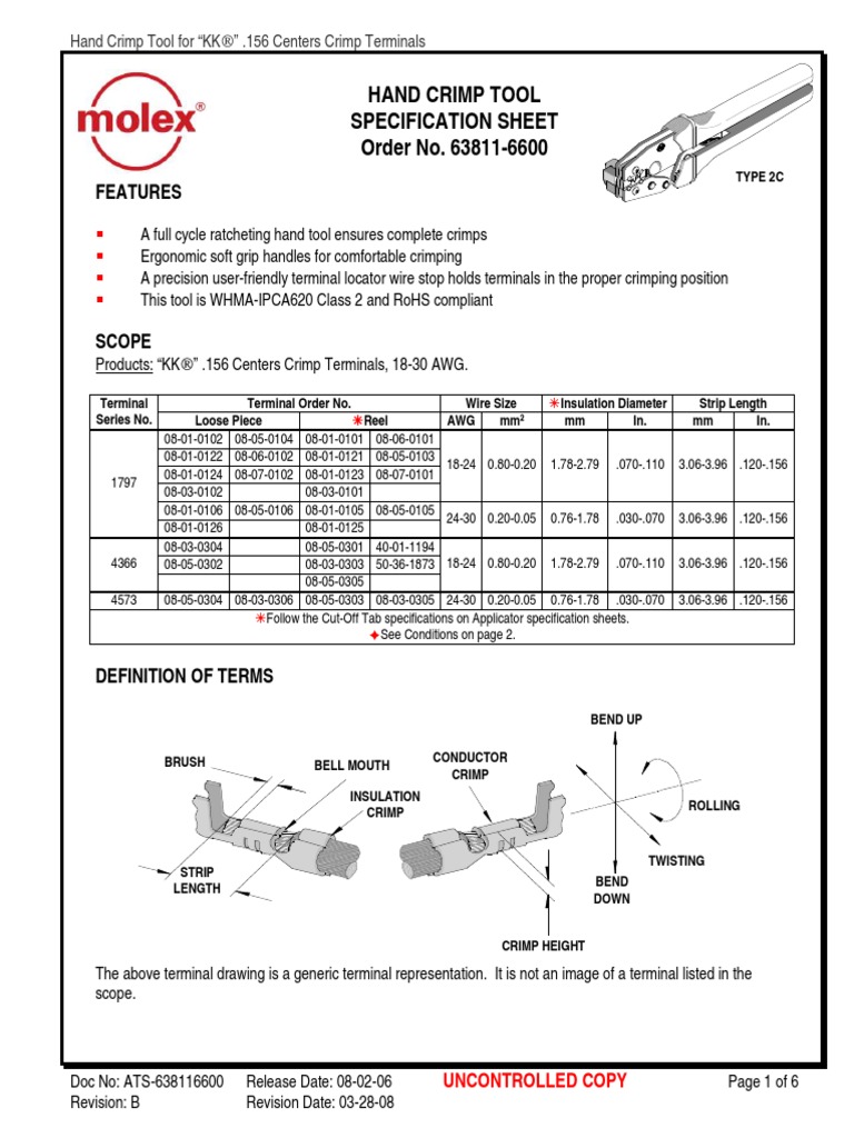 Crimp Tool For King Installs | PDF | Wire | Screw