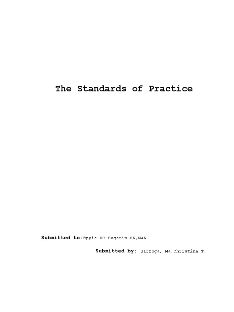 The Standards of Practice | PDF | Nursing | Health Care