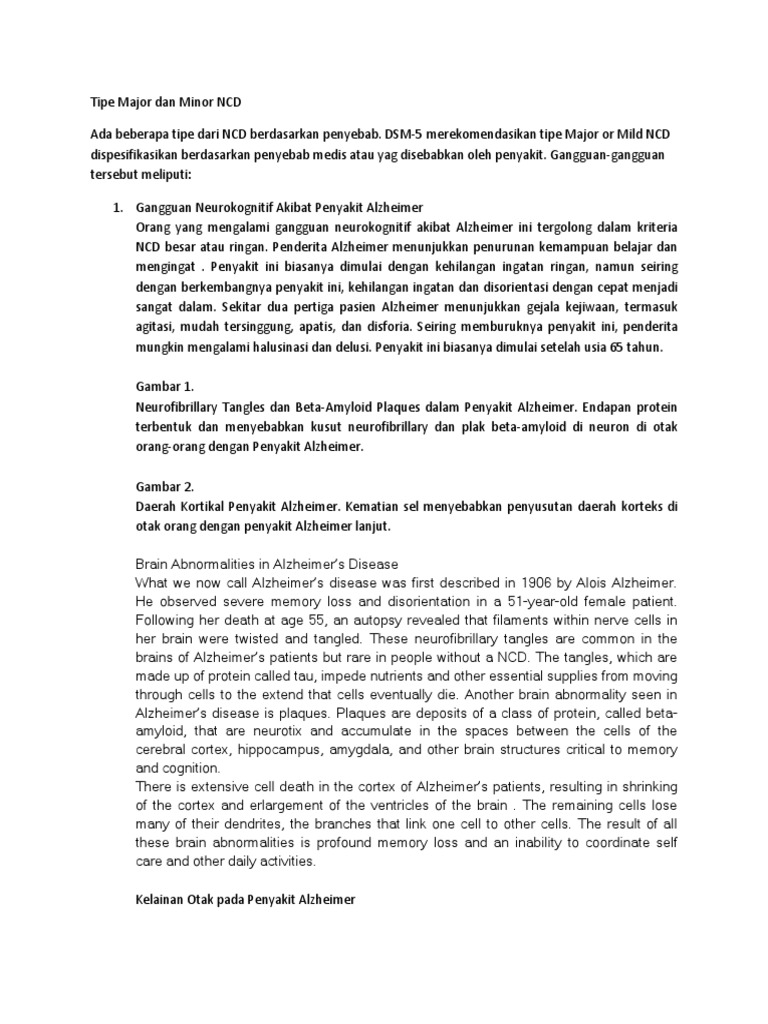 Tipe Major NCD dan Penyebabnya | PDF