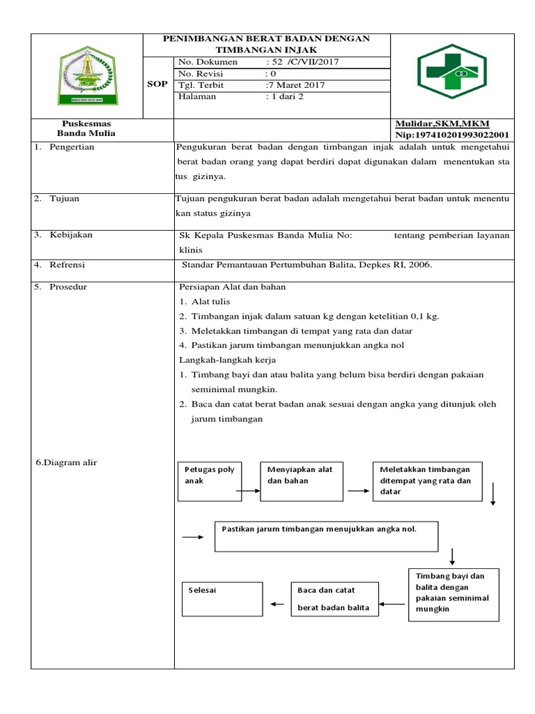 Sop Penimbangan Berat Badan Dengan Timbangan Injak | PDF