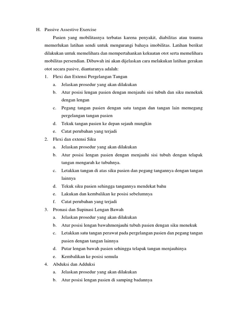 Passive Assestive Exercise | PDF | Sains & Matematika