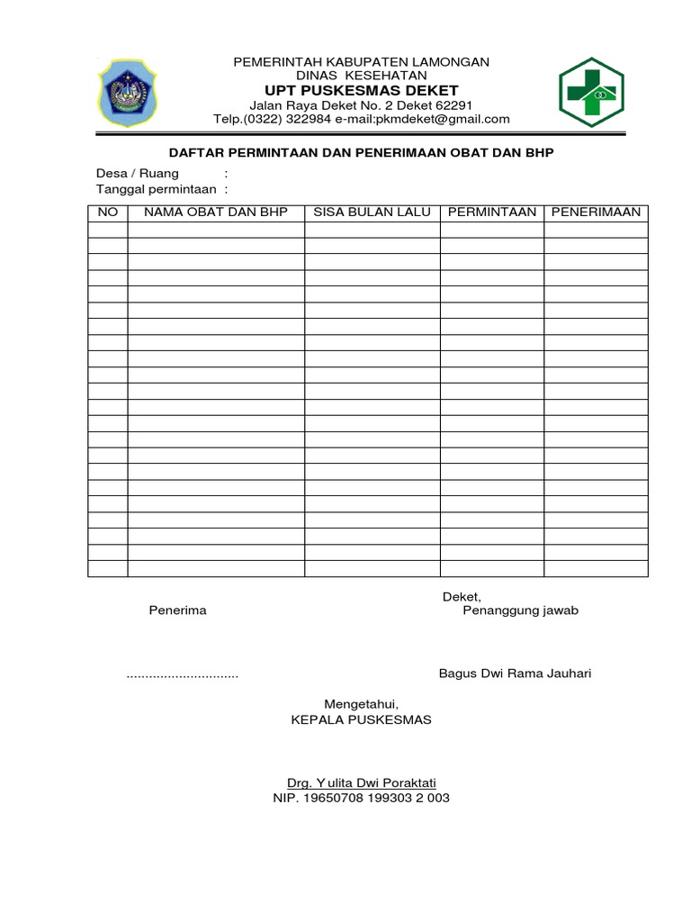 Blangko Permintaan Obat | PDF