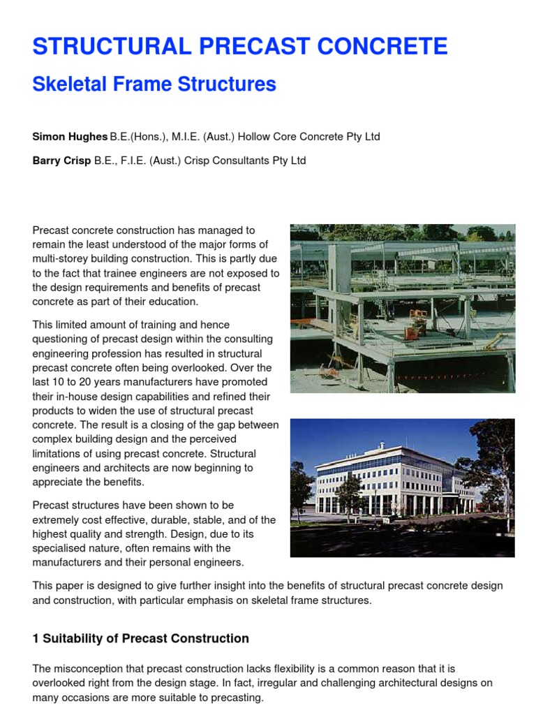 Skeletal Frame Struct | PDF | Precast Concrete | Beam (Structure)
