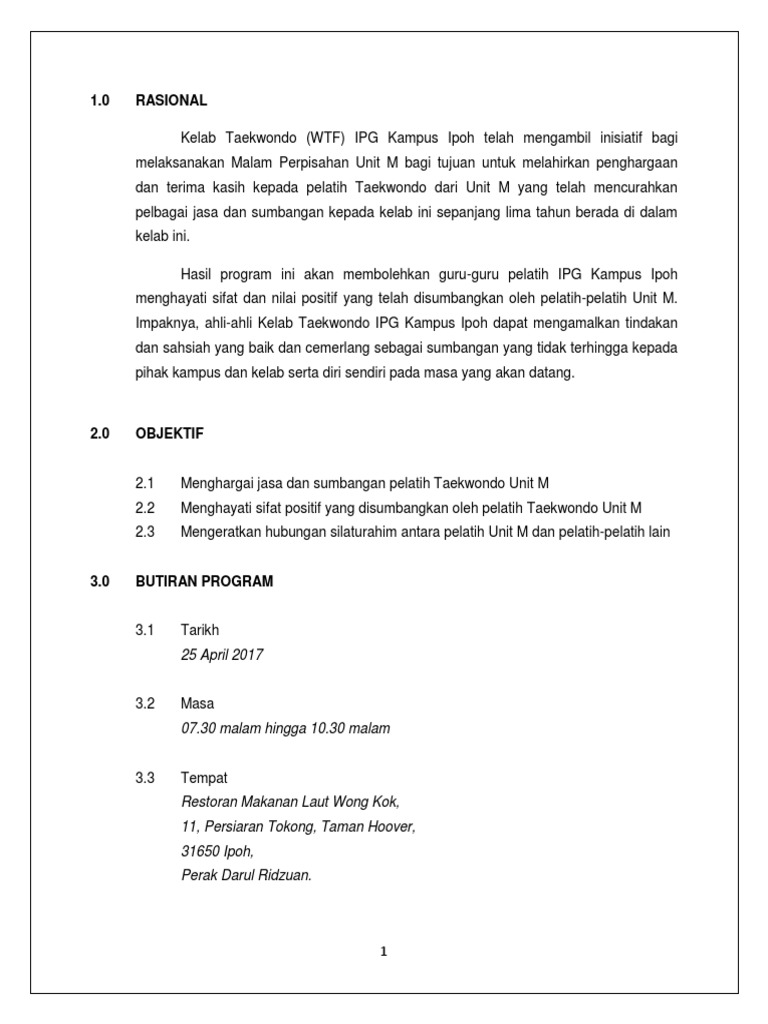 Contoh Majlis Perpisahan | PDF