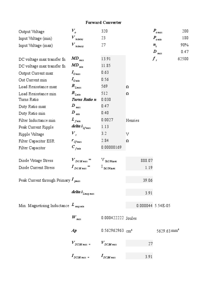 Forward Converter Calculations | PDF