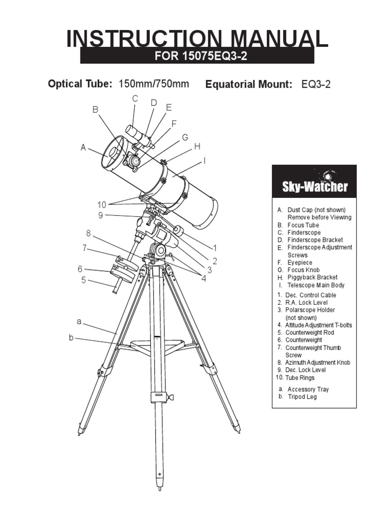 Sky-Watcher 150/750 EQ3-2 Manual | PDF | Amateur Astronomy ...