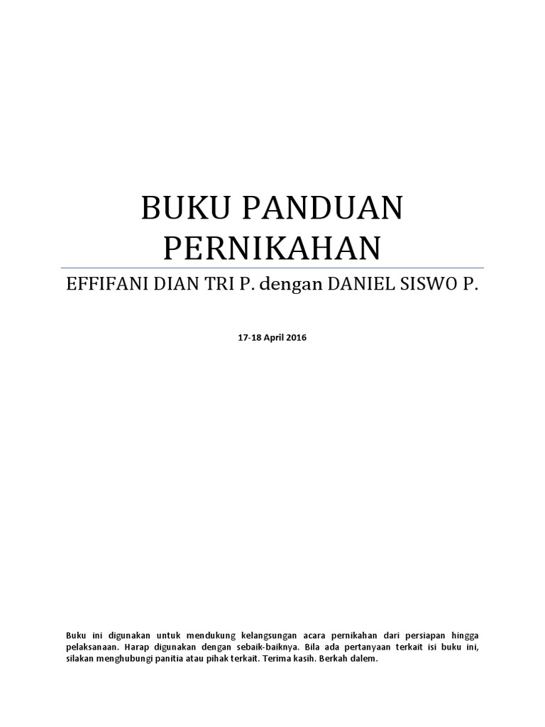 Buku Panduan Pernikahan Dian-Siswo | PDF