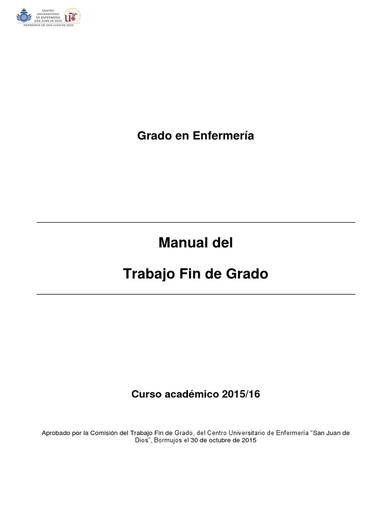 Manual TFG Curso 15-16 | PDF | Enfermería | Cuidados paliativos