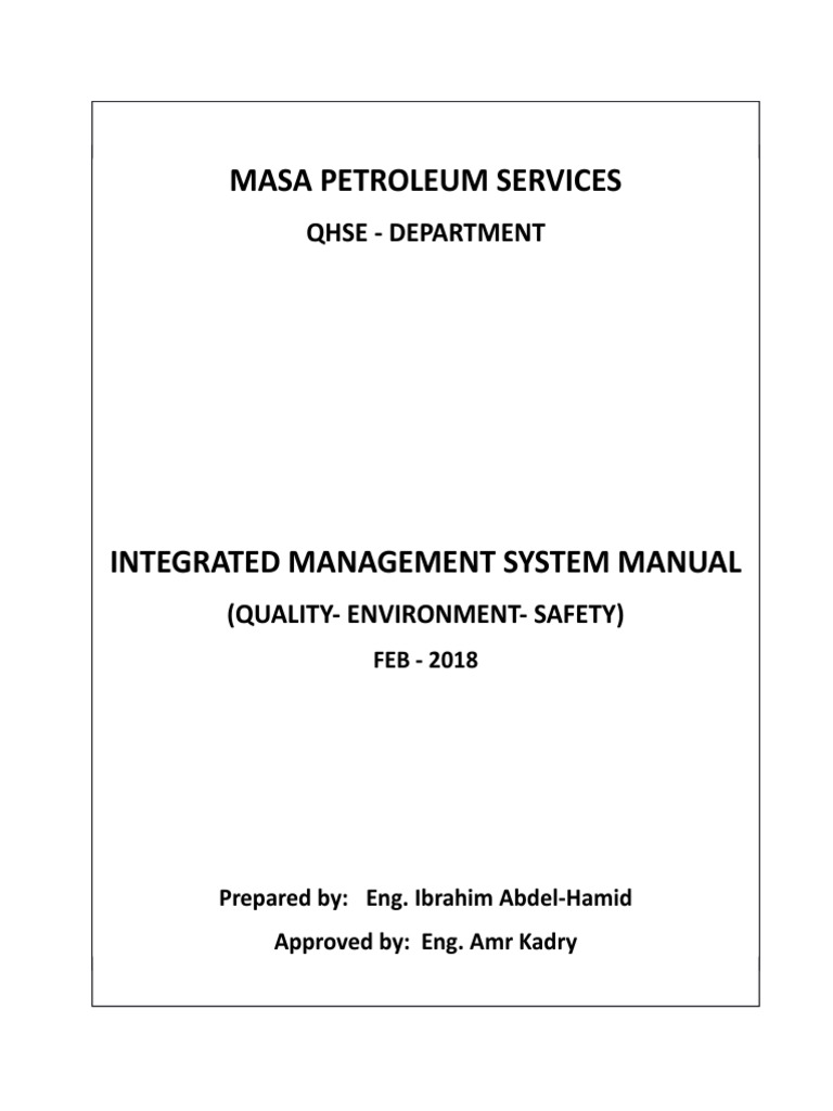 Integrated Management System Manual | PDF | Audit | Safety