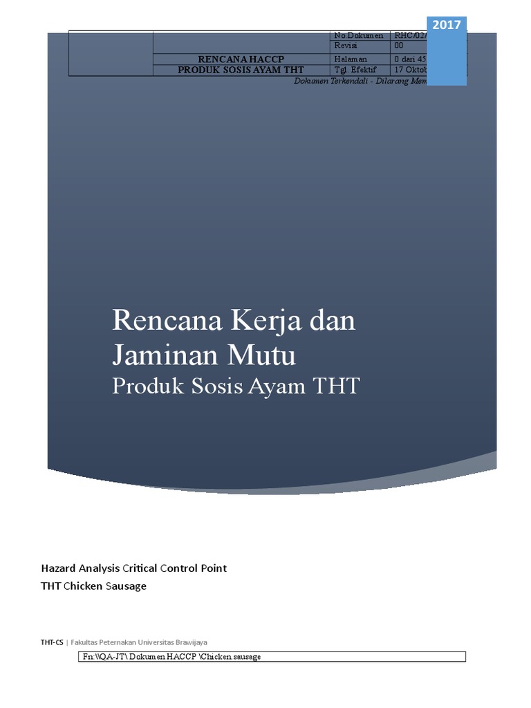 Contoh RKJM Produk Makanan | PDF