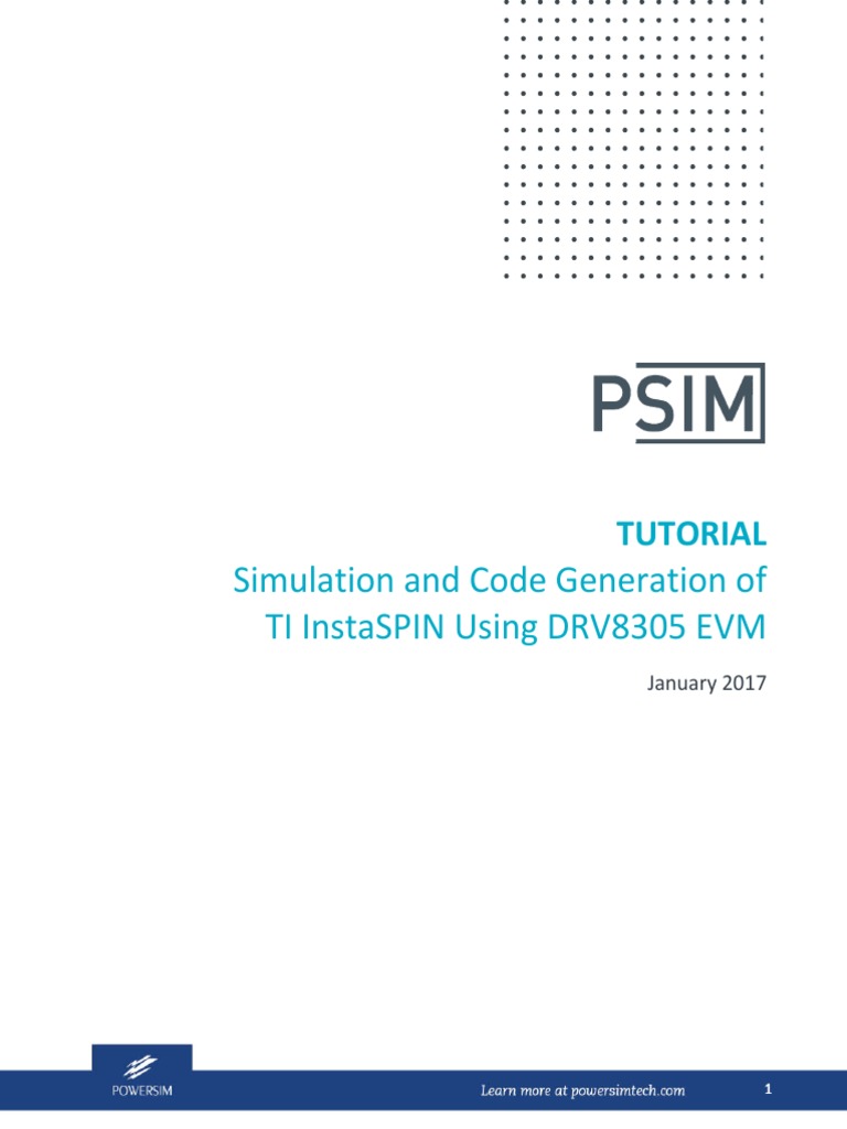 Tutorial Simulation And Code Generation Of Ti Instaspin Using Drv8305 Evm Pdf Analog To