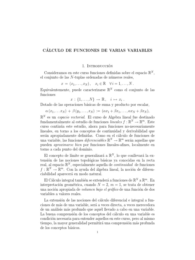 Calculo en Varias Variables | PDF | Función continua | Función ...