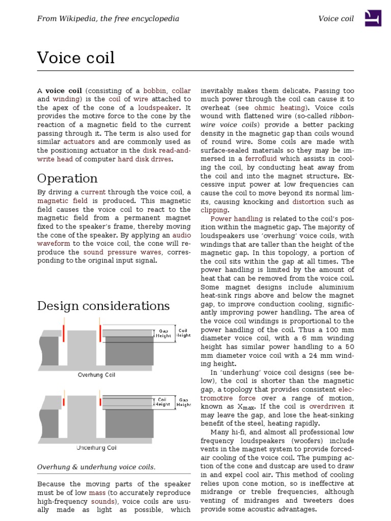 Voice Coil | PDF | Electromagnetism | Electrical Engineering