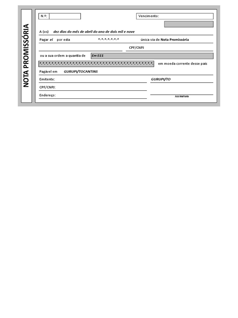 Modelo Nota Promissoria | PDF