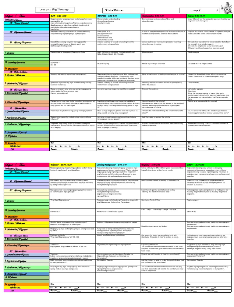 Subject / Time: A. Content Standard | PDF