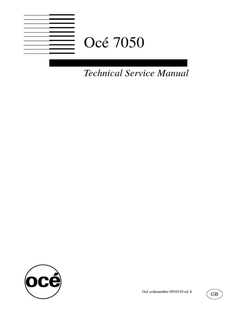 OCE Océ 7050 7051 7055 7056 Service Manual | PDF | Power Supply | Belt ...