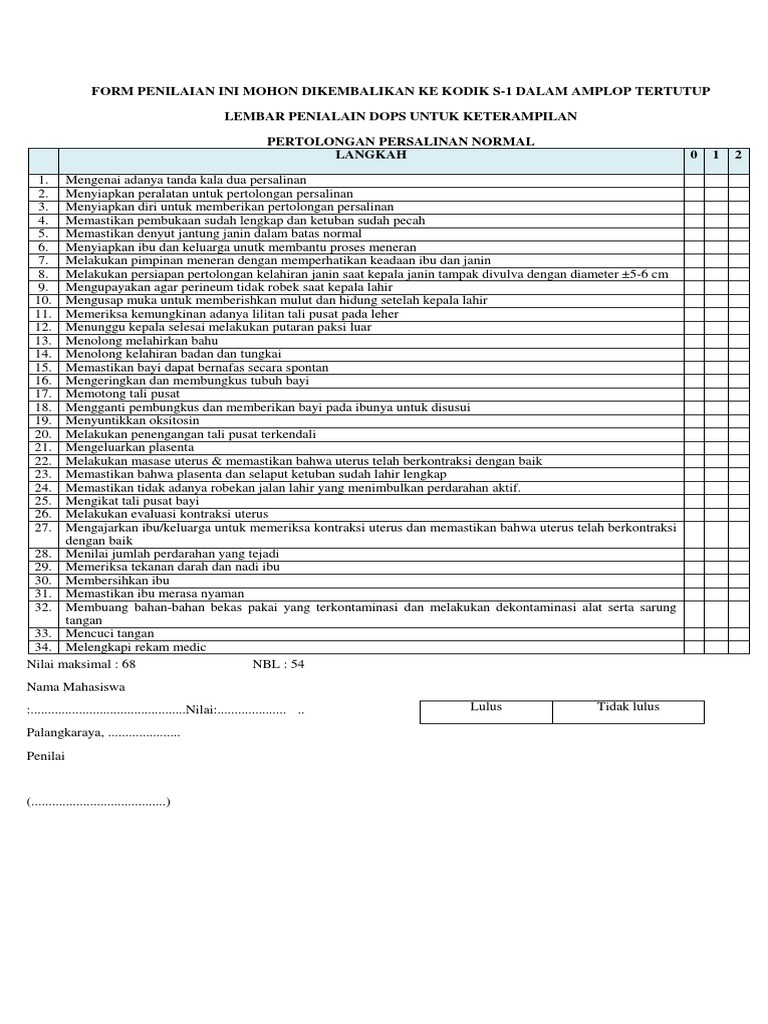 Form Penilaian DOPS | PDF | Kajian Bahasa Asing