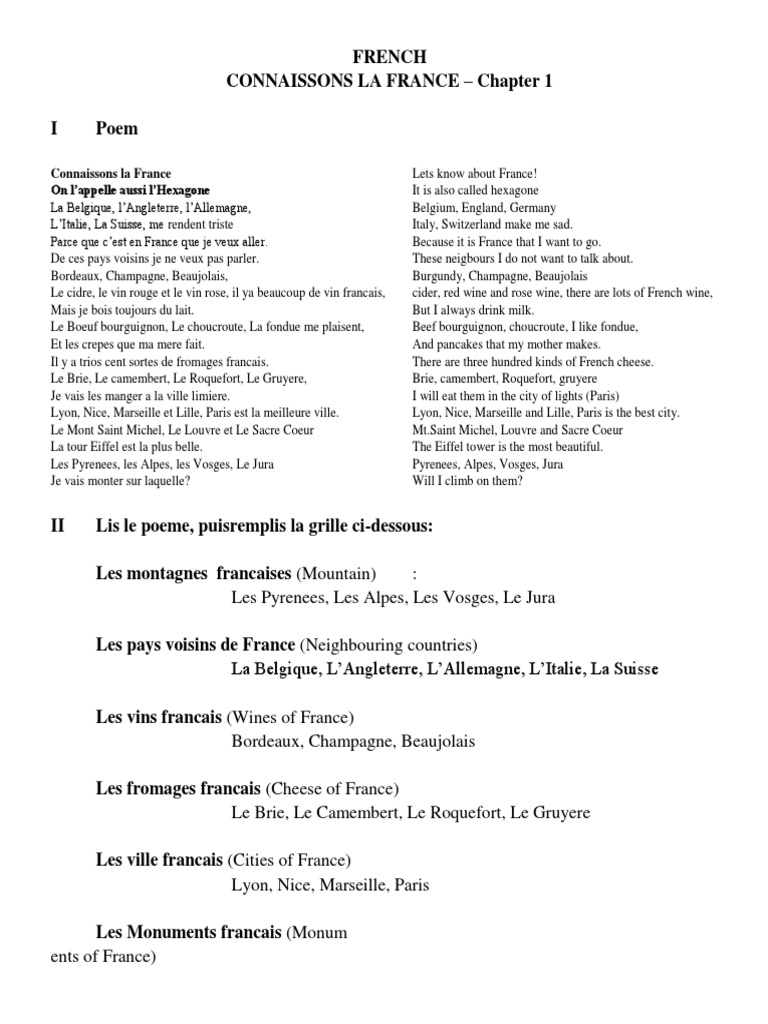 Découverte de la France en Poésie | PDF | France | Bleu