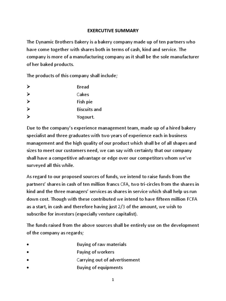 A Bakery Business Plan | PDF | Dough | Pricing