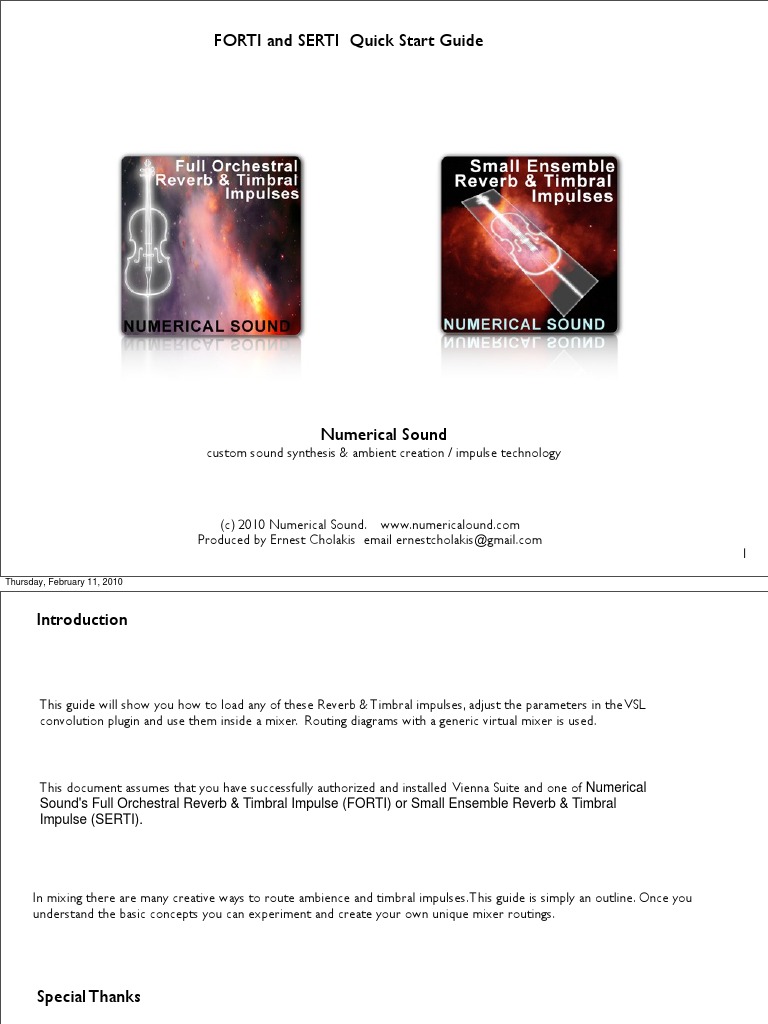 FORTI SERTI QuickStart Guide en 1 | PDF | Sound Technology | Sound