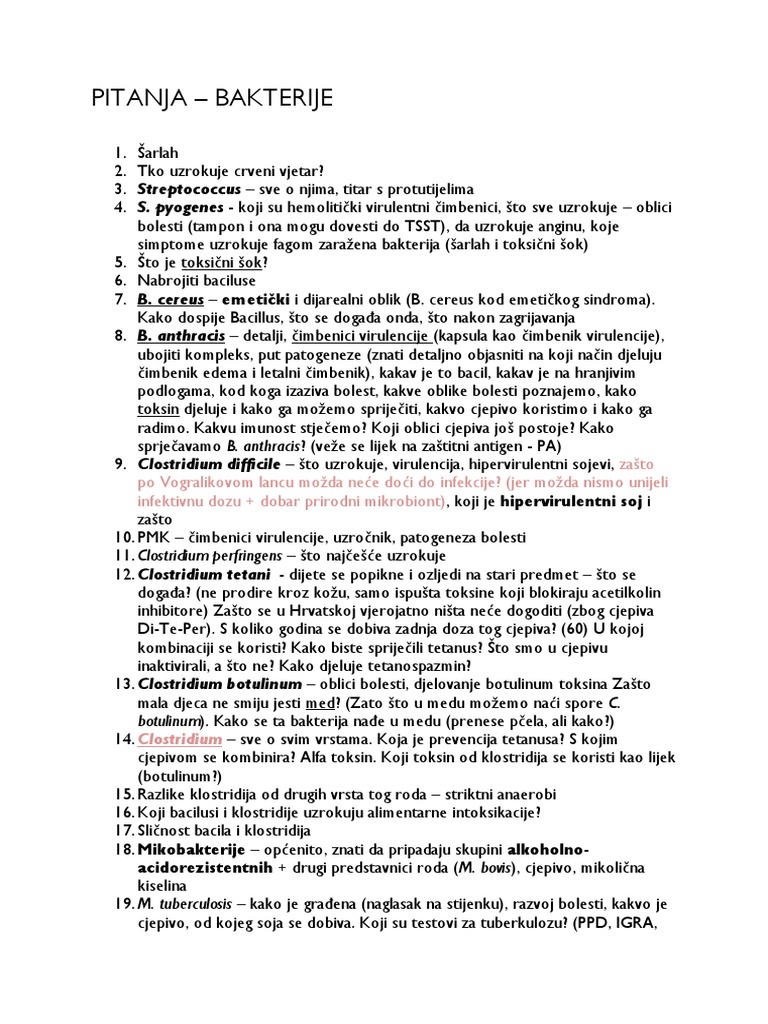 Mikrobi - Pitanja | PDF